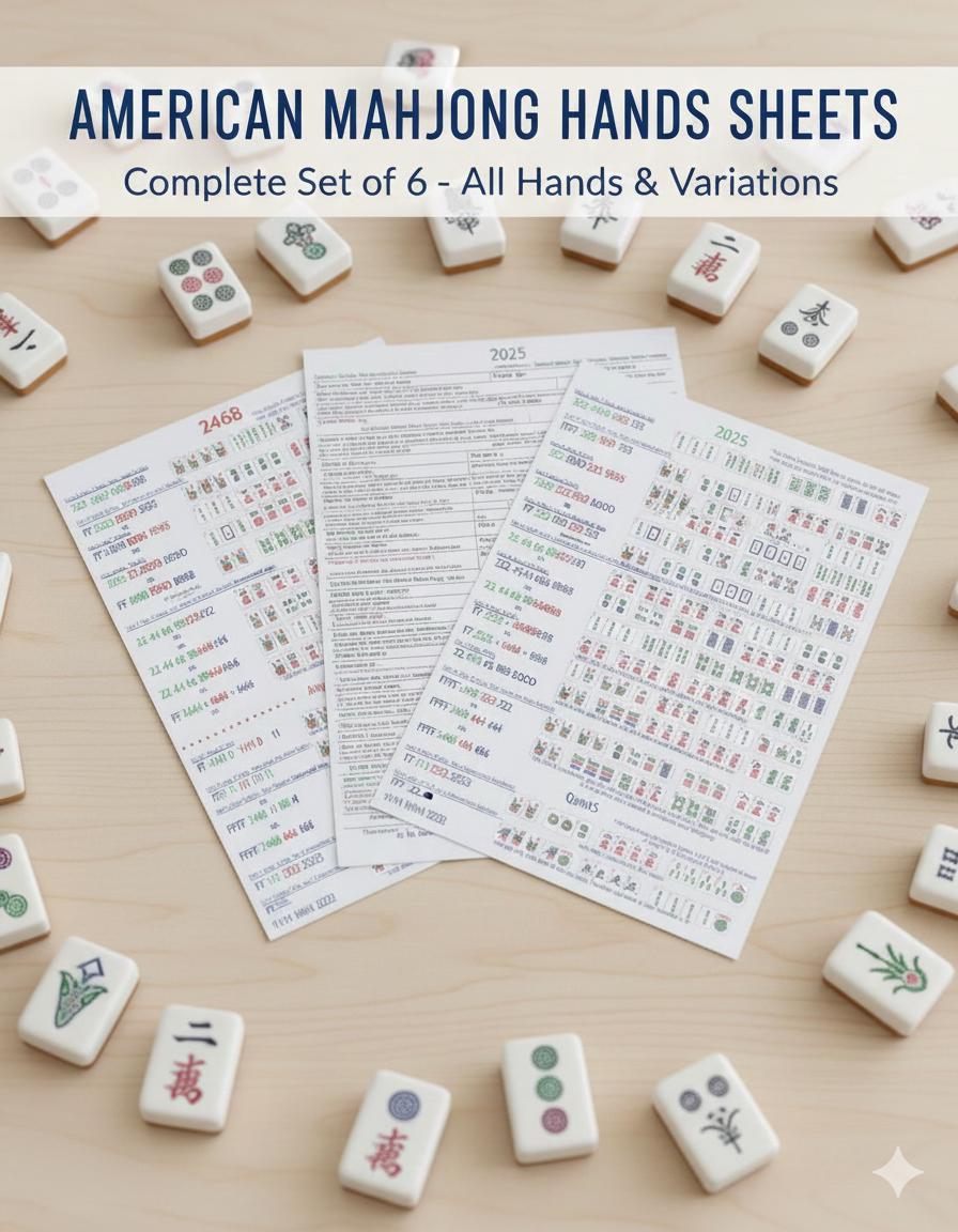 Beginner Mahjong Strategy Guide 2025 | NMJL Card Reference Sheet ...