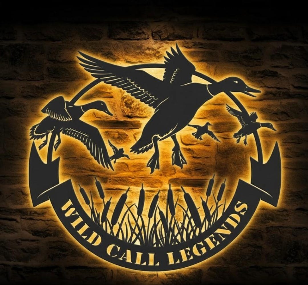 Custom Duck Hunting LED Sign, Personalized Waterfowl Metal Art, Backlit ...