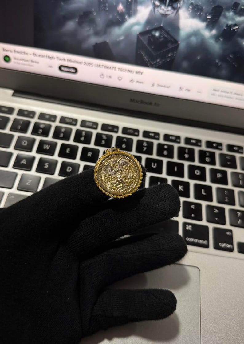50 Pesos Moneda Mexican Centenario Custom Year" Pendant 14k Yellow Gold ...