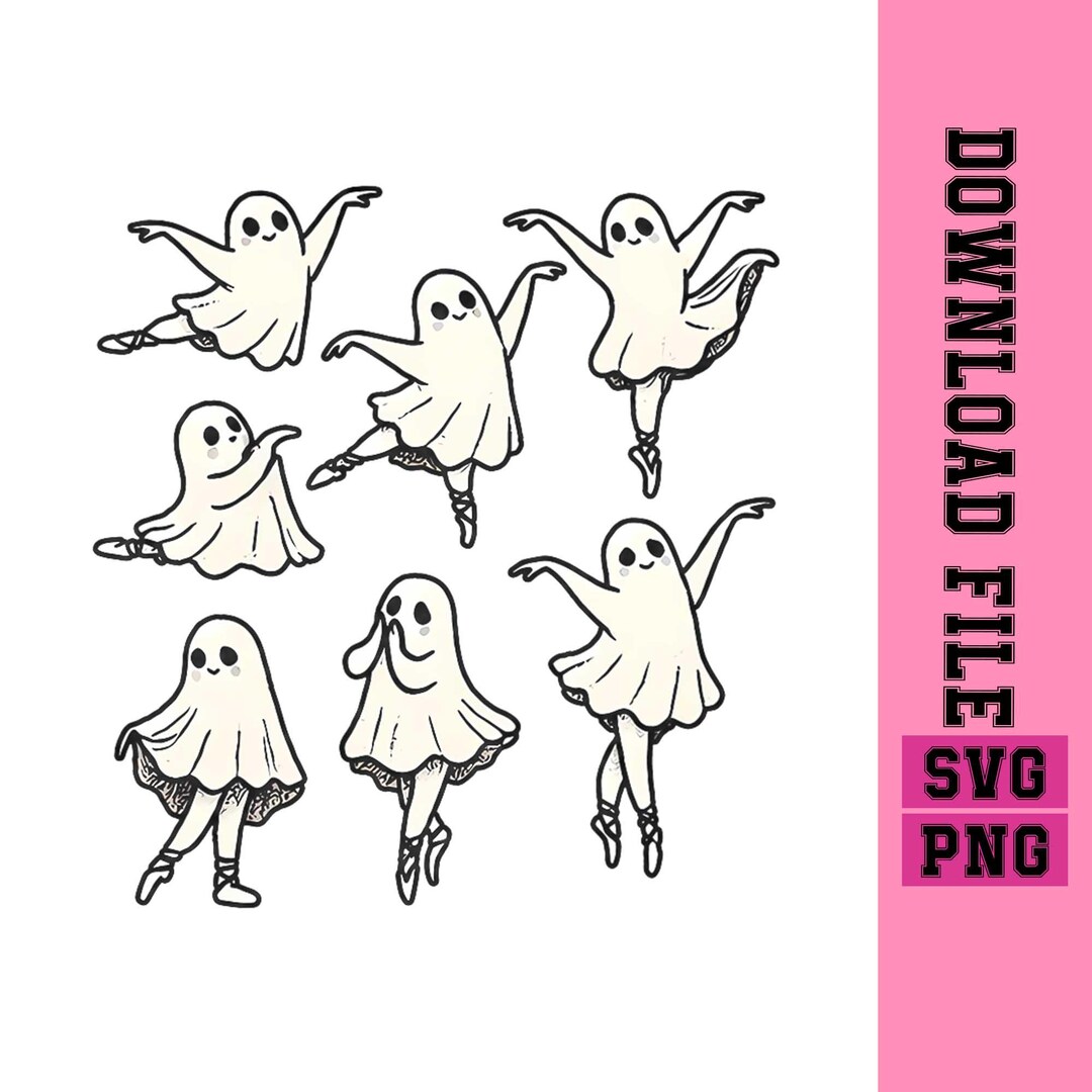 Ghost Ballet Dancer PNG: Spooky Halloween Dance Lover Design (digital ...