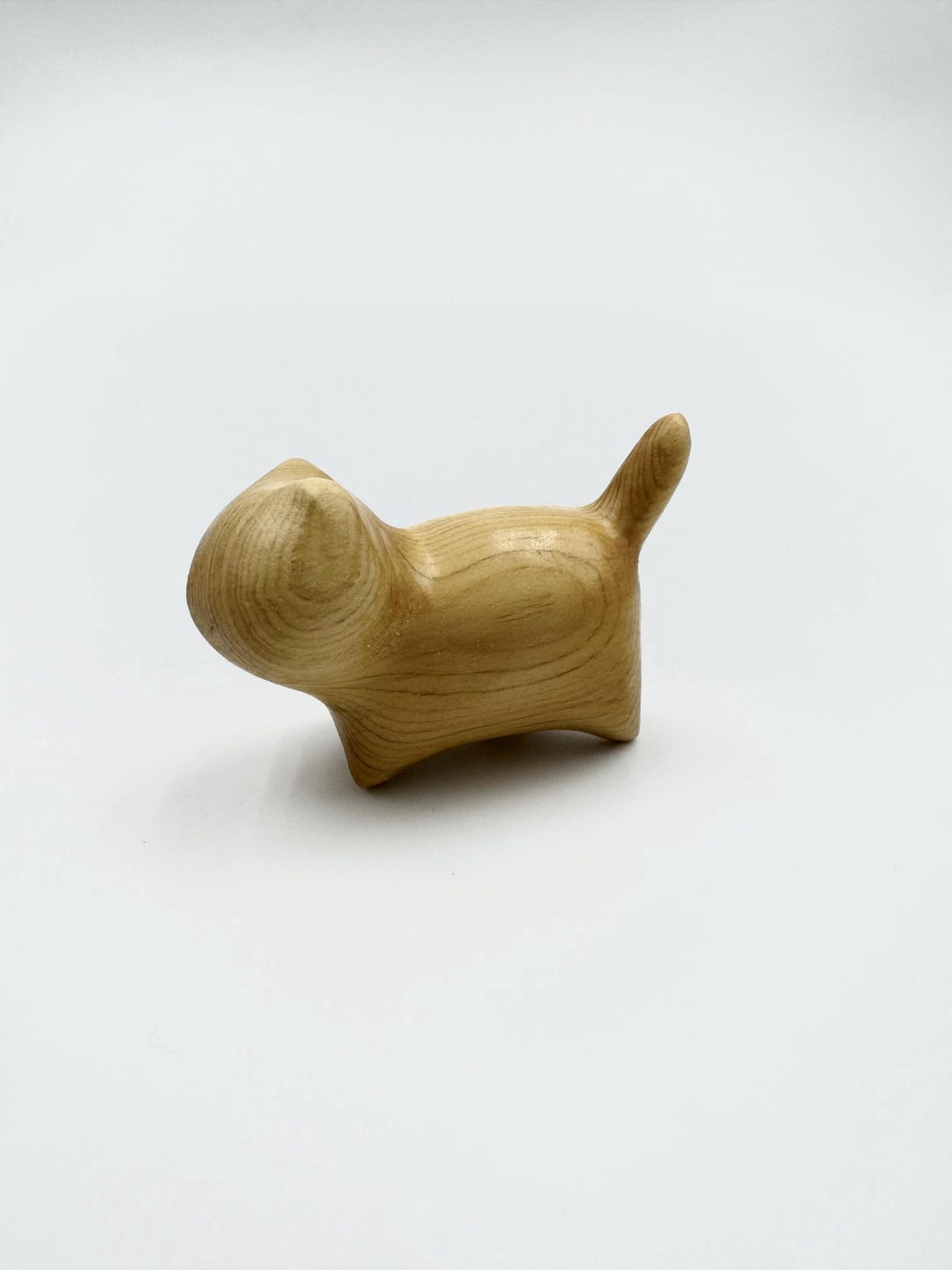 Handmade Carved Wood Cat Figurine, Desk Decor - Etsy