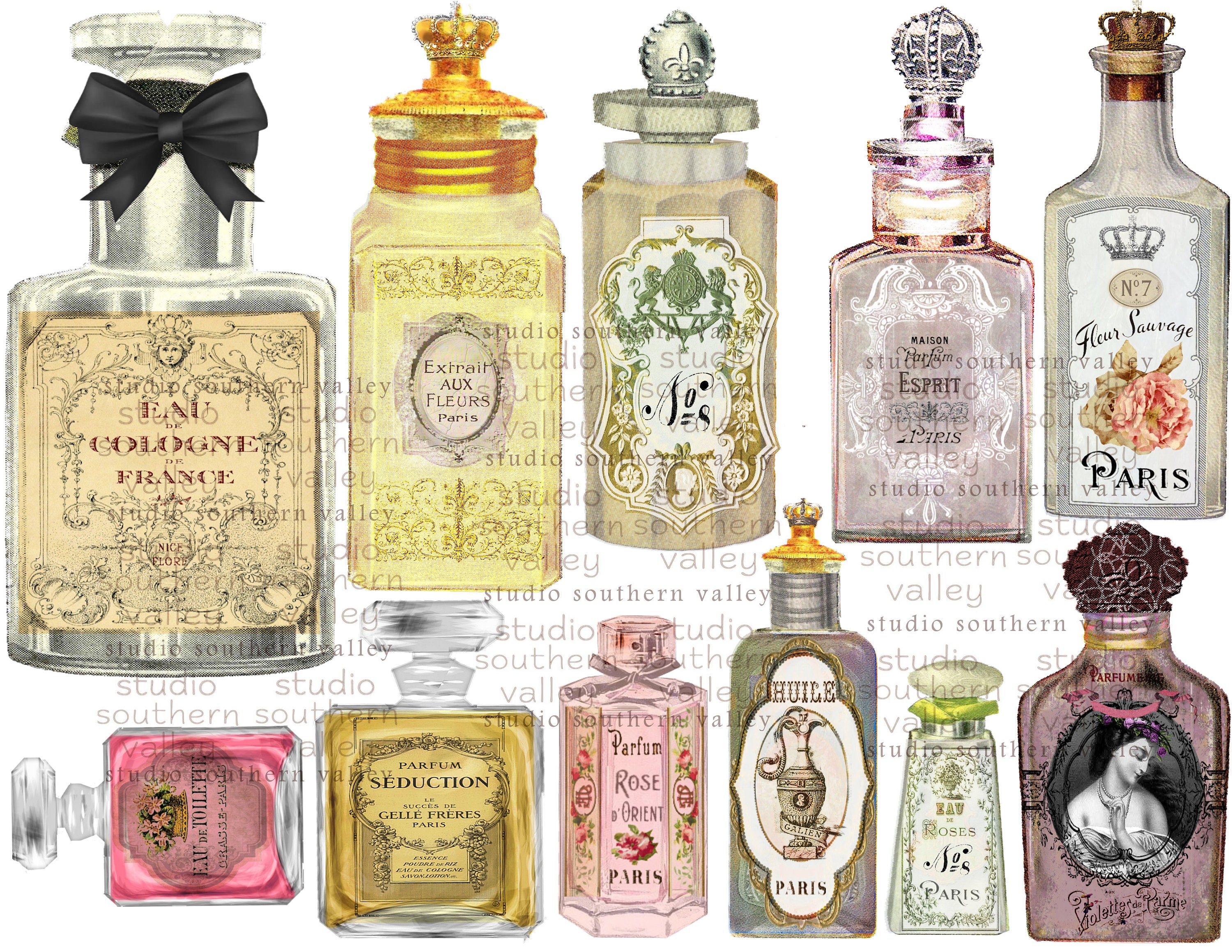 Perfume Bottle Tags, Vintage French Perfume, Labels, Perfume Tags ...