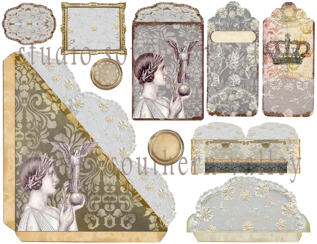 Journal Tucks and Tags Bundle, Frames, Labels, Envelopes, Inserts ...