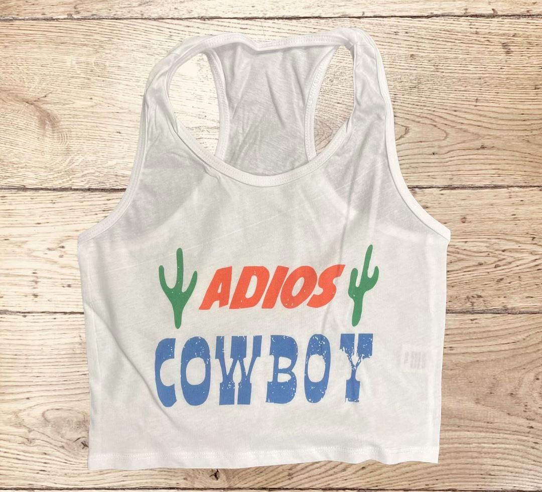 Adios Cowboy Cropped Tank Top – Retro Western Graphic - Etsy