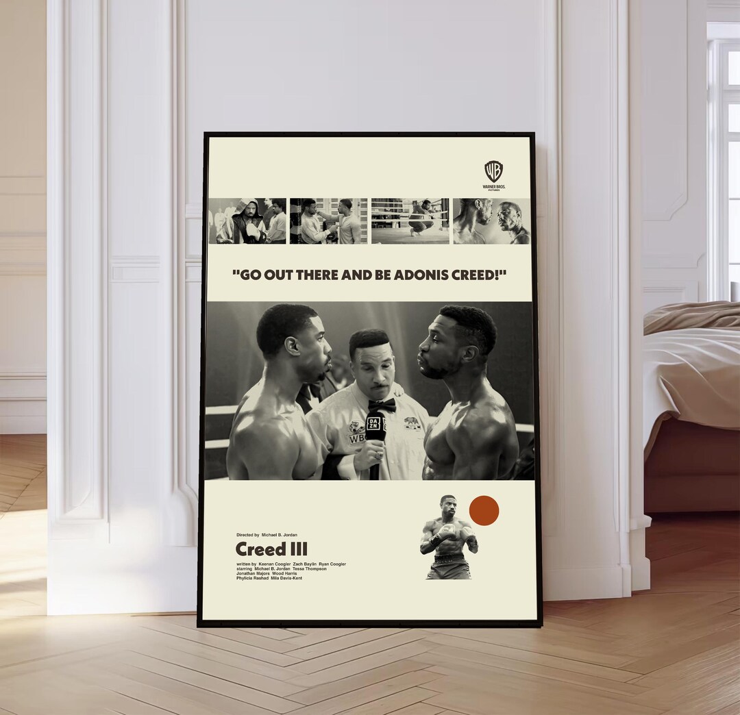 Creed III Movie Poster, Creed III Poster, Mid Century Art, Retro Modern ...