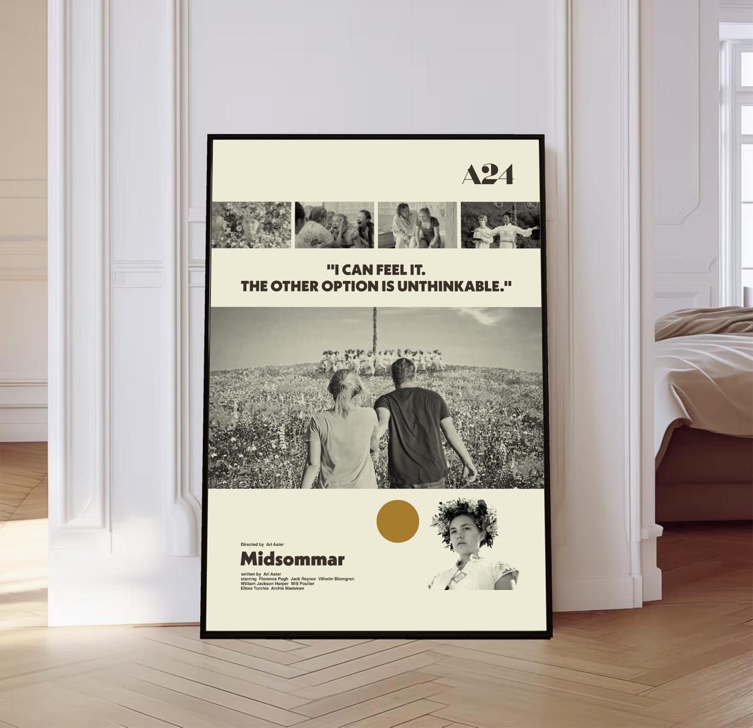 Midsommar Poster, Midsommar Movie Poster, Mid Century Art, Retro Modern ...