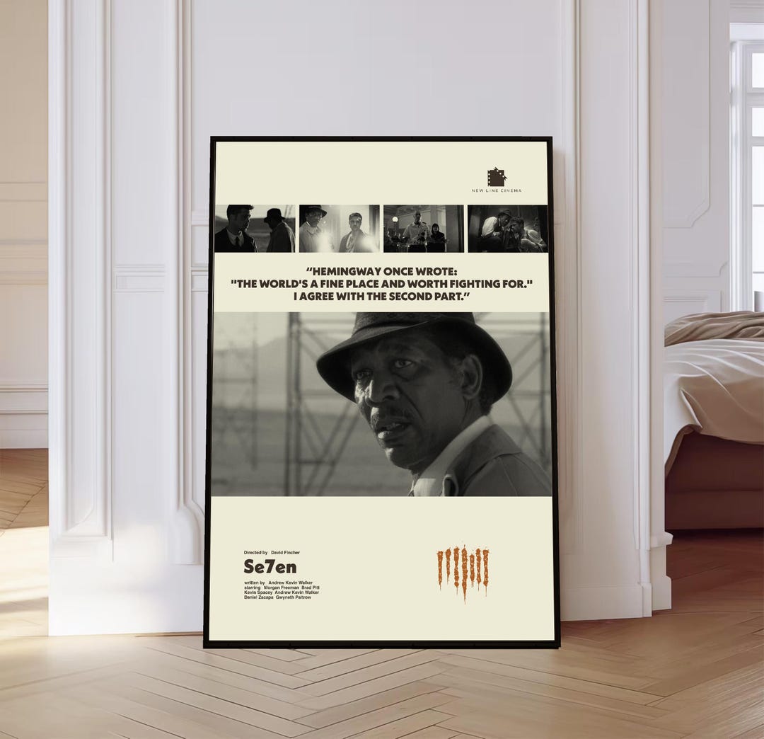 Se7en Poster, Se7en Movie Poster, Mid Century Art, Retro Modern Poster ...