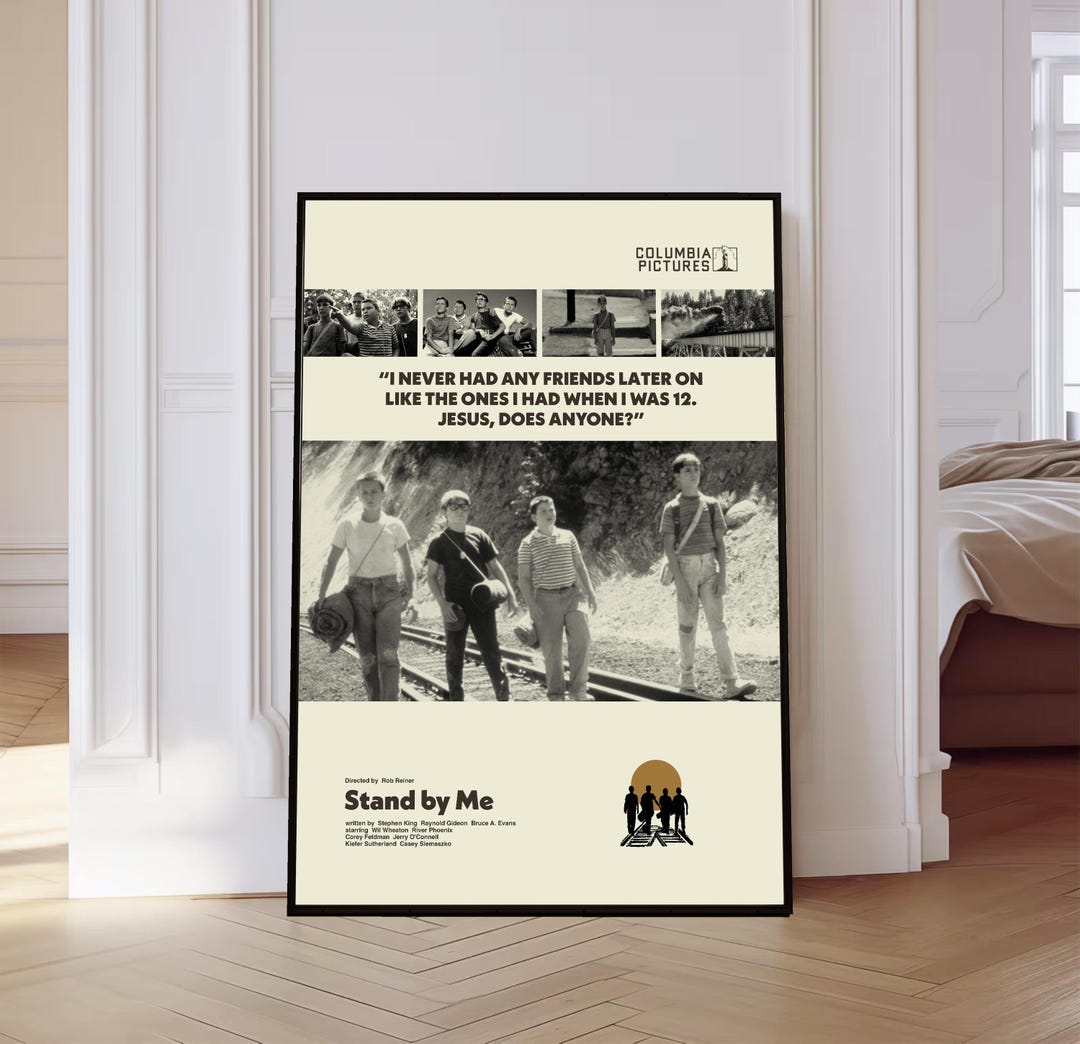 Stand by Me Poster, Stand by Me Movie Poster, Mid Century Art, Retro ...