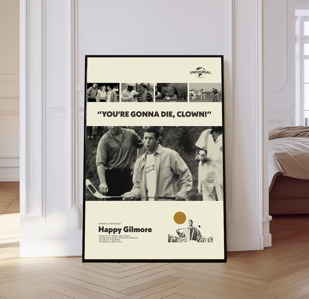 Happy Gilmore Movie Poster, Happy Gilmore Poster, Mid Century Art ...