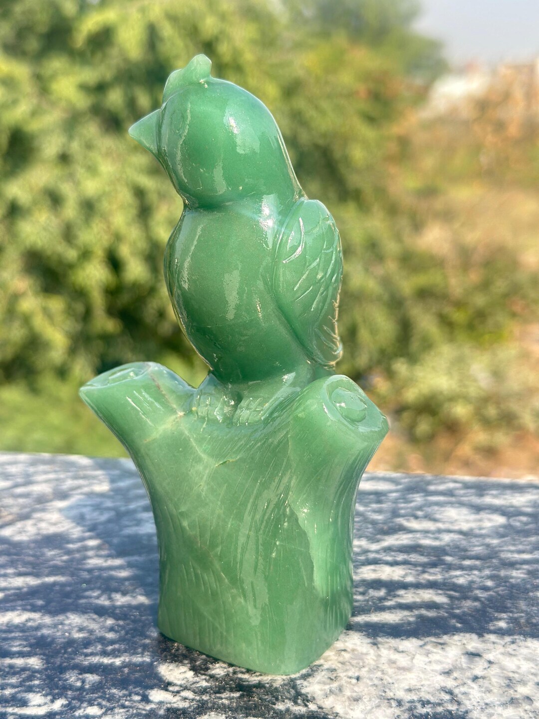 Hand Carved Green Jade Bird Statue - Crystal Healing Decor - Etsy