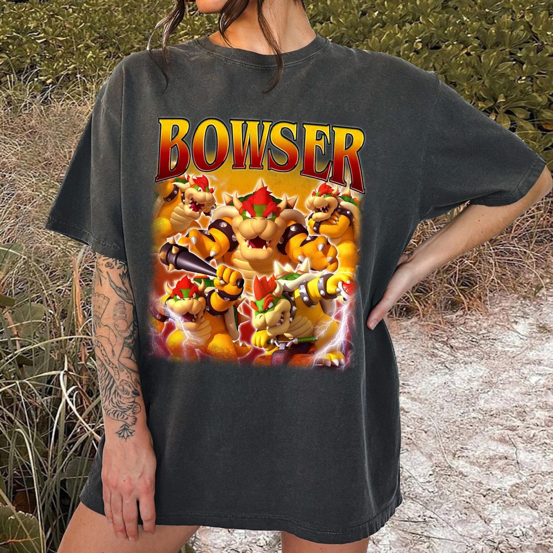 Bowser Super Mario Graphic Tee, Retro 90s Bootleg Shirt - Etsy