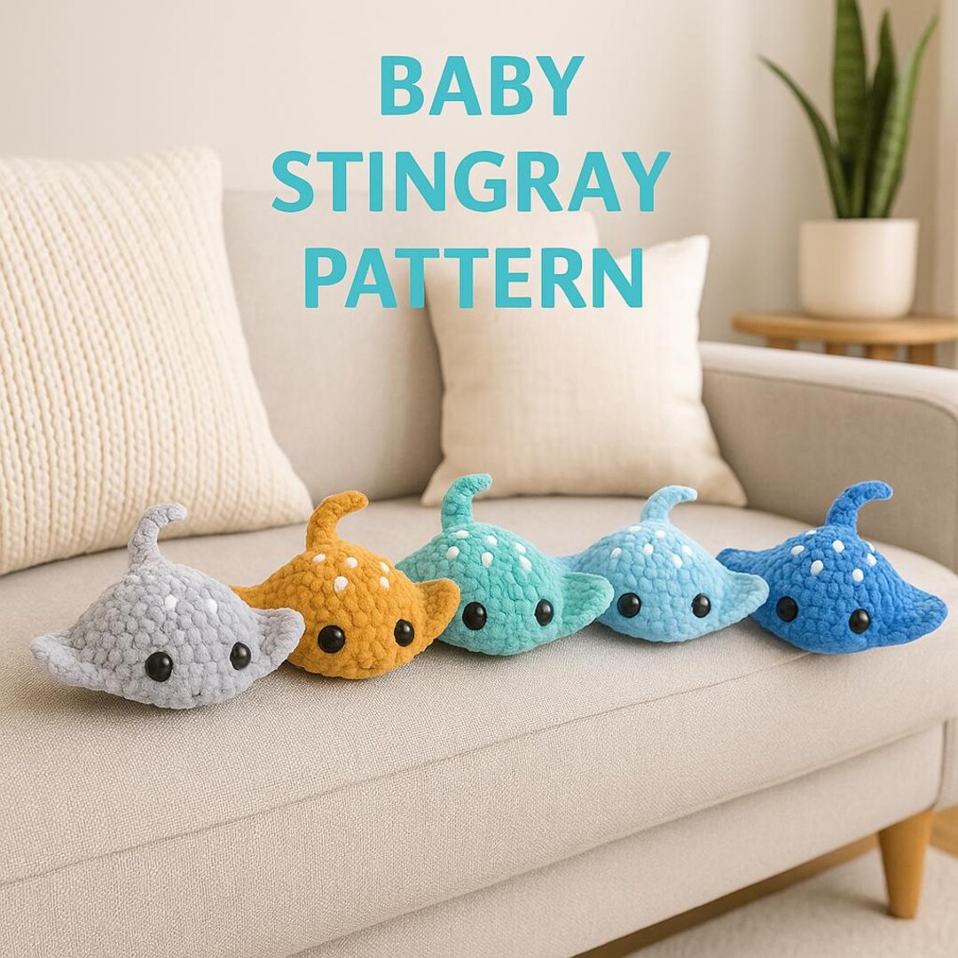 Stingray Sewing Pattern PDF, Easy DIY Plush Toy Tutorial for Beginners ...