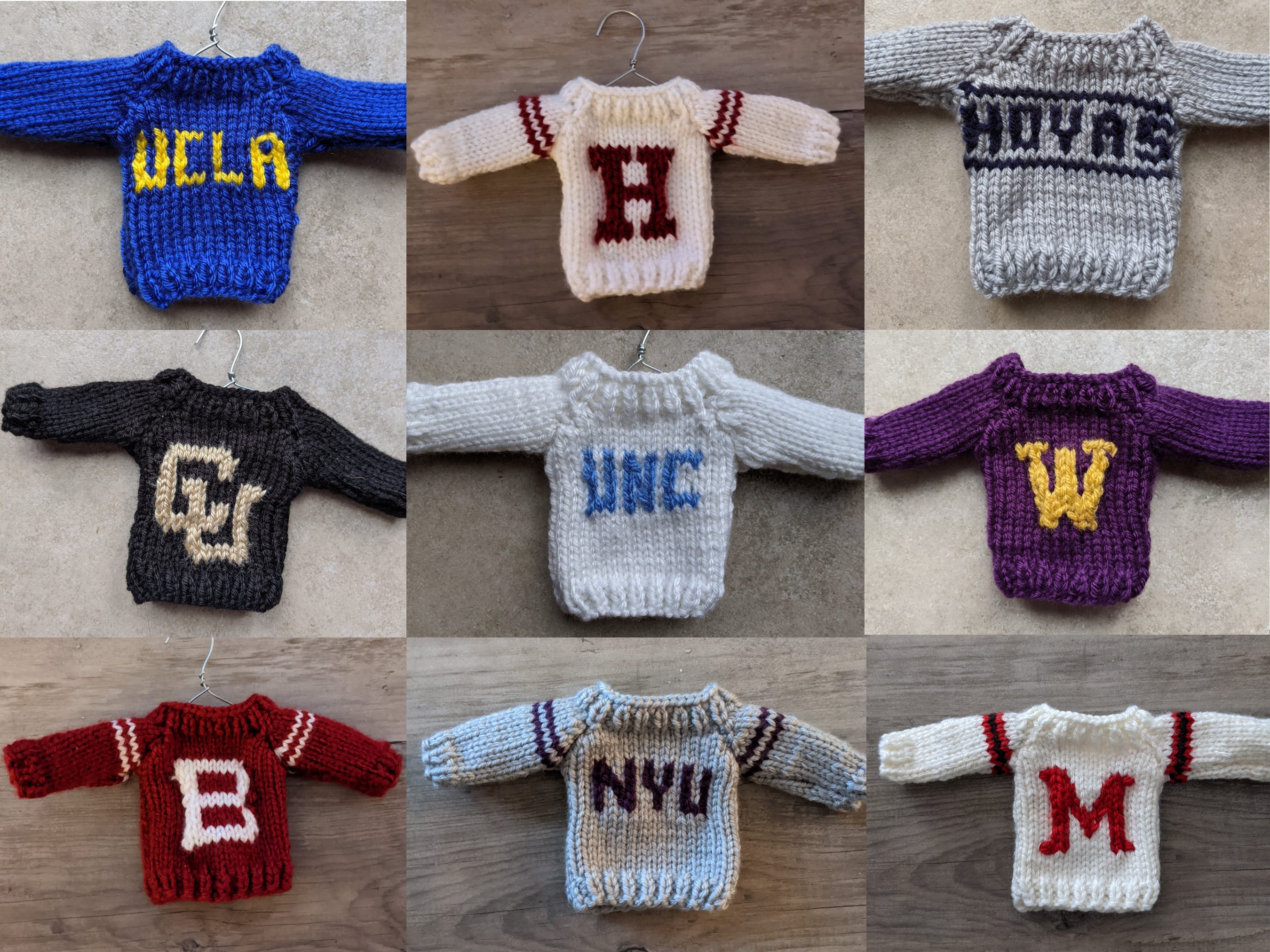 Mini Hand Knit Christmas College Sweater Decoration/ornament - Etsy