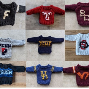 Mini Hand Knit Christmas College Sweater Decoration/ornament - Etsy