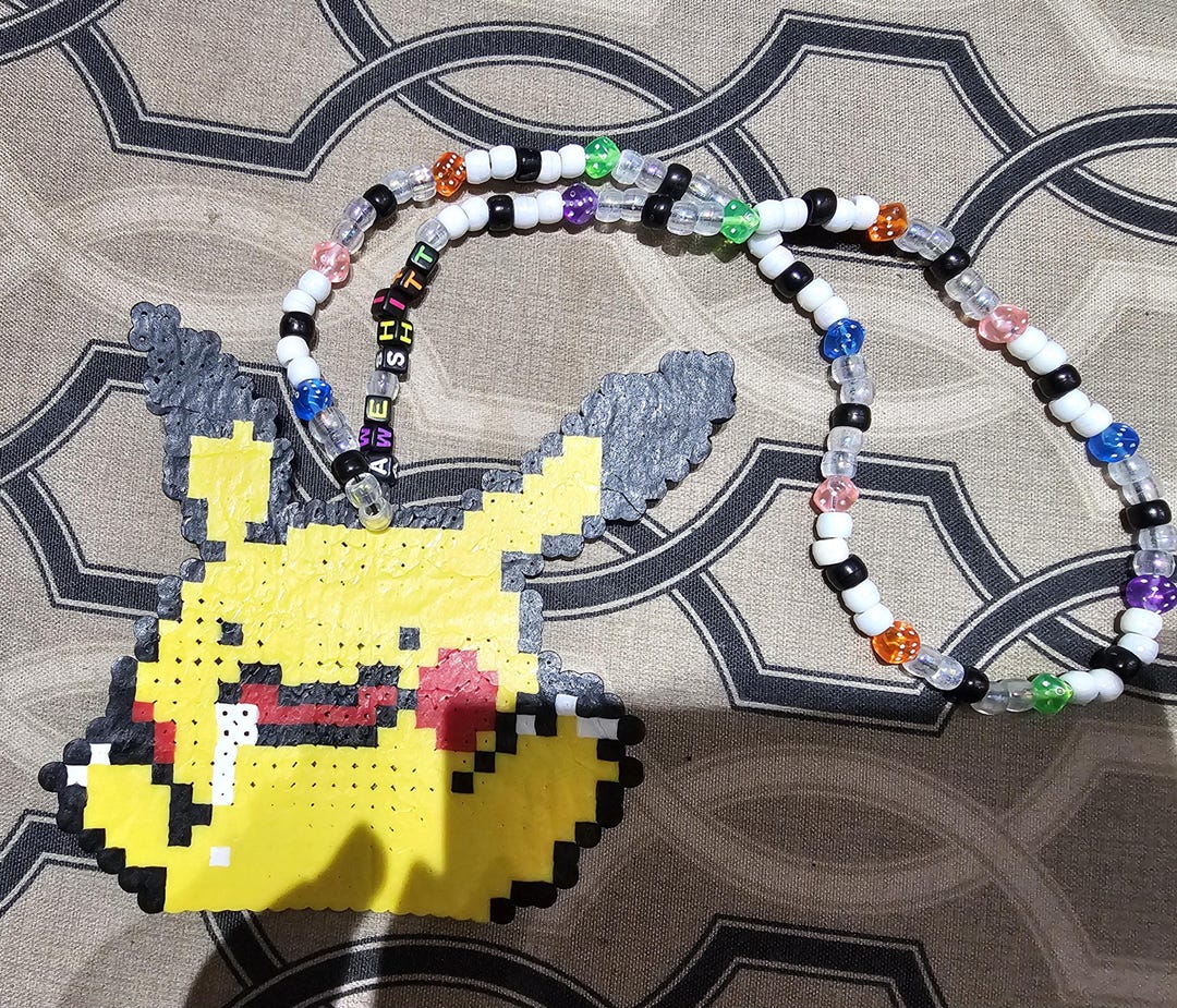 Weird Pikachu Pokémon Perler Necklace - Etsy