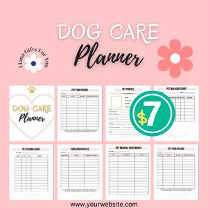 Printable Dog Care Planner, Puppy Planner, Dog Walking, Pet Vaccination ...