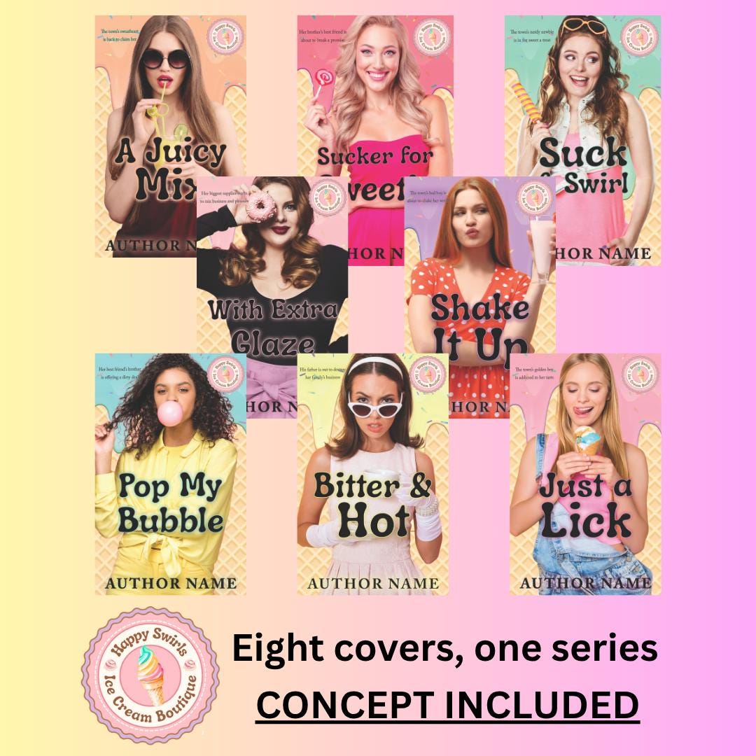 Premade Romcom Book Cover Set: Small Town Ice Cream Shop Series - Etsy ...