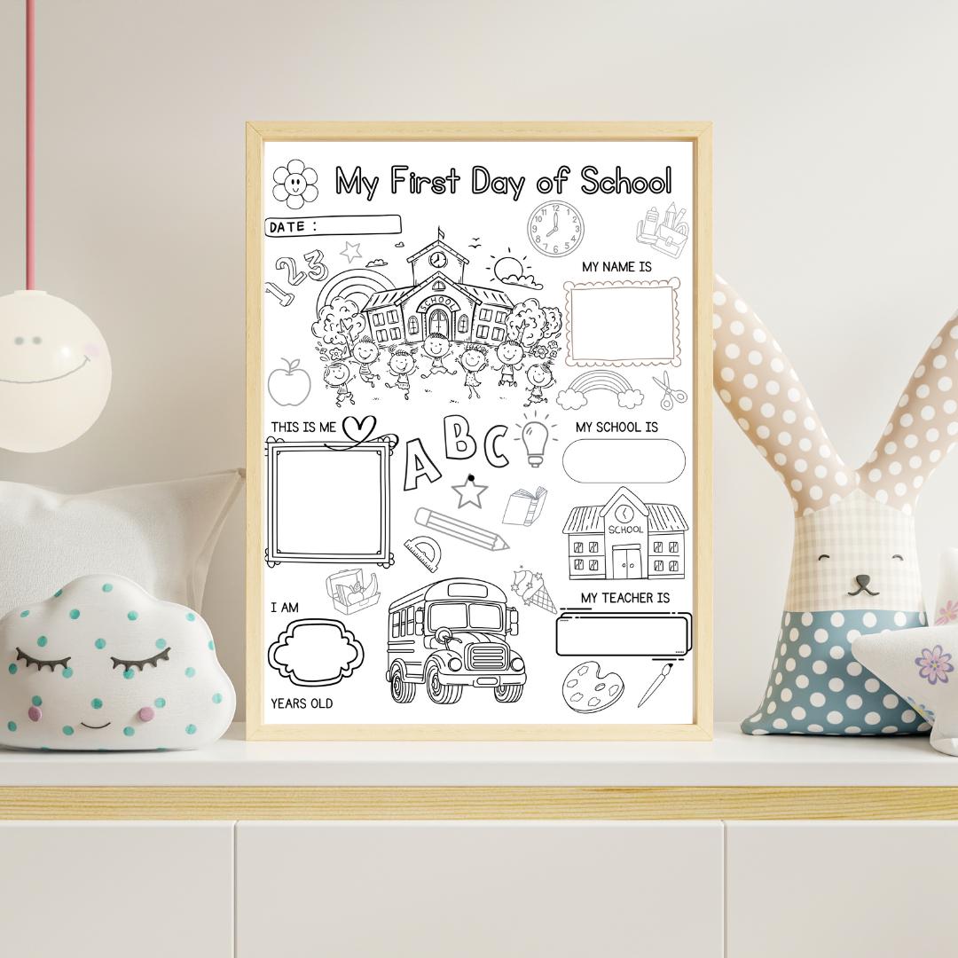 First Day of School Coloring Page: All About Me Worksheet (8.5x11 PDF ...