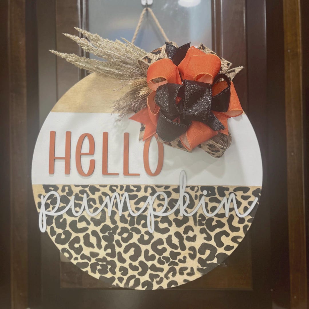 Hello Pumpkin Door Hanger - Etsy