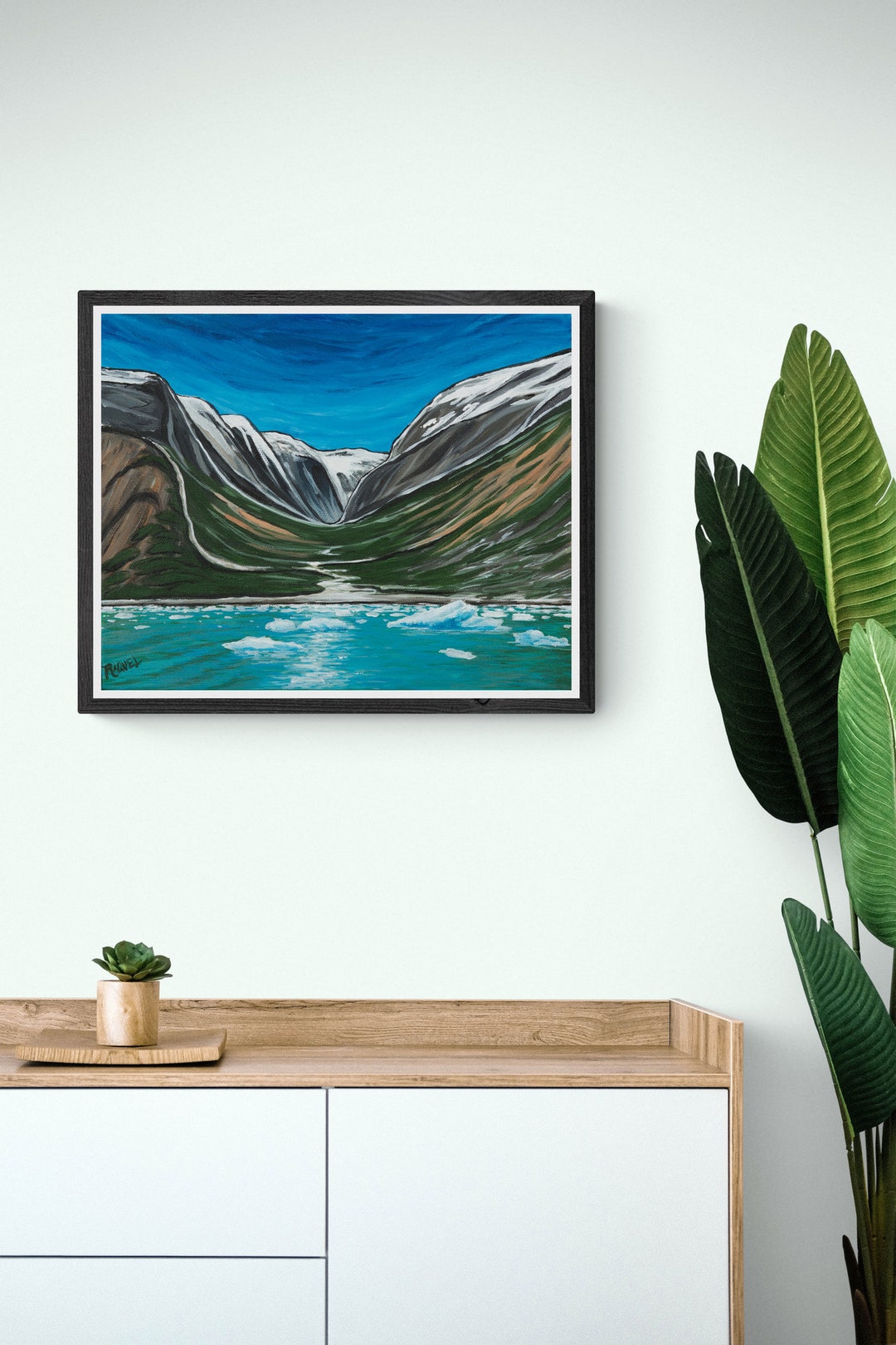 Alaska Glacier Painting, Fine Art Reproduction Print, Seascape Painting ...