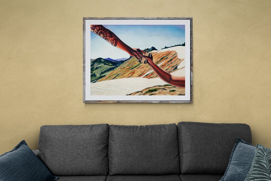 Whiskey Pass Alpine Mountain Oil Painting Best Friends Cascade Mountains Giclee Fine Art Print ...