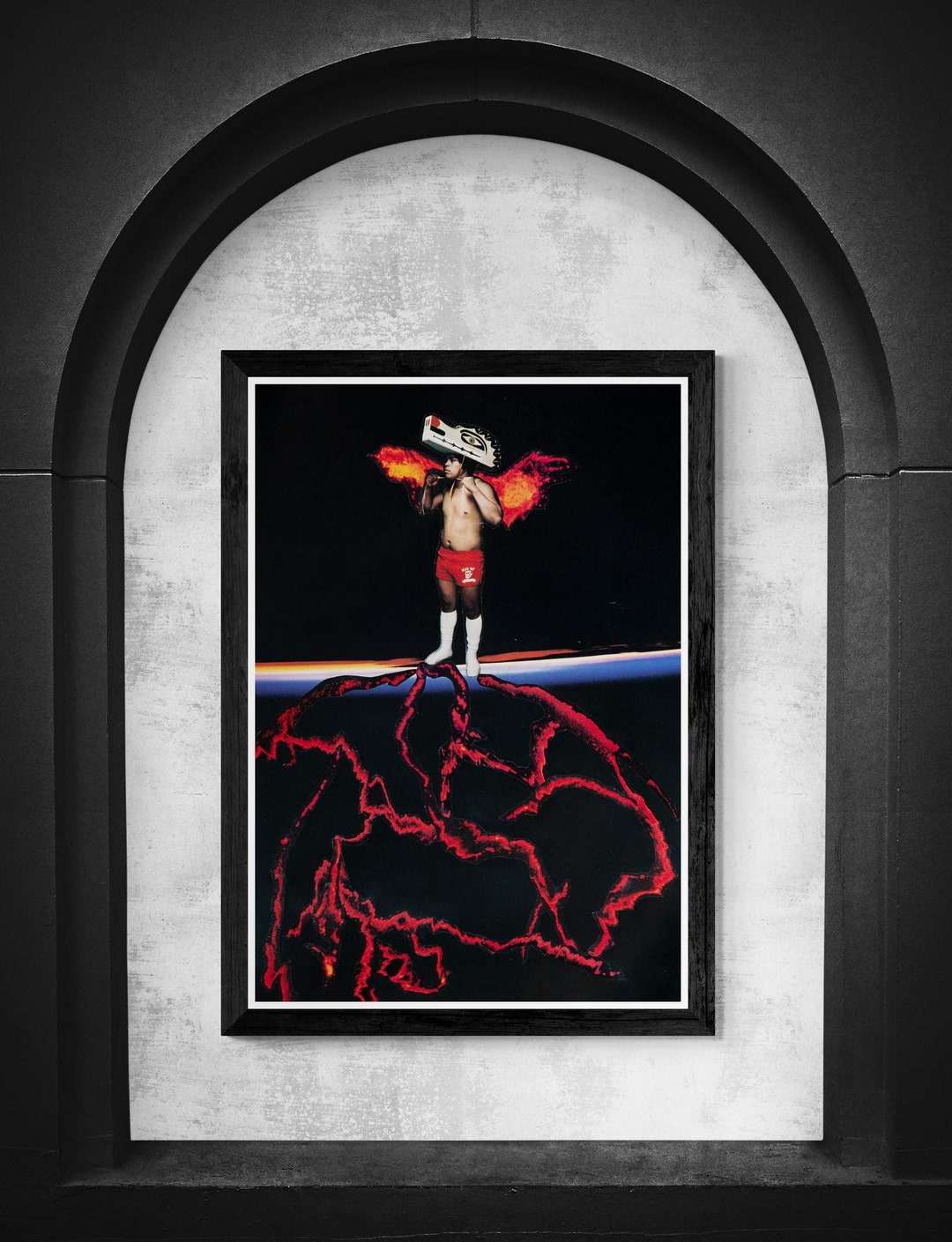 Psychedelic Native American Portrait Print, Surreal Collage Art, Neah ...