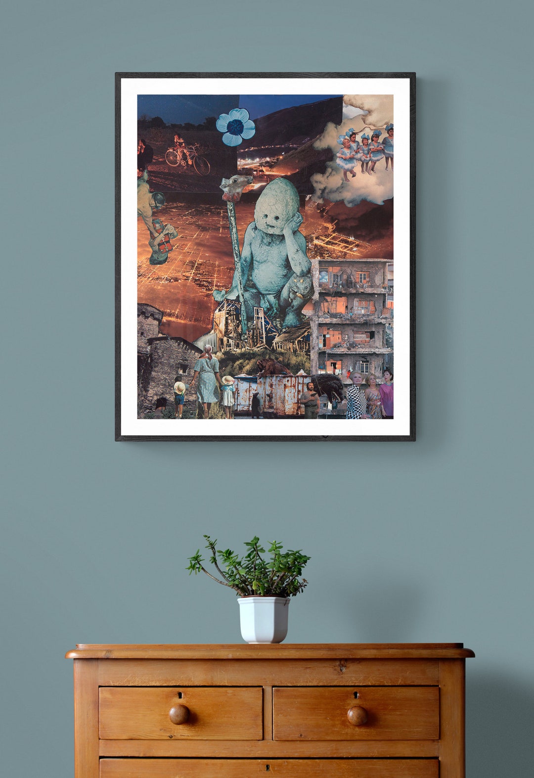 Creepy Artwork, Surreal Collage Art Print, Dark Art, Strange Wall Art ...