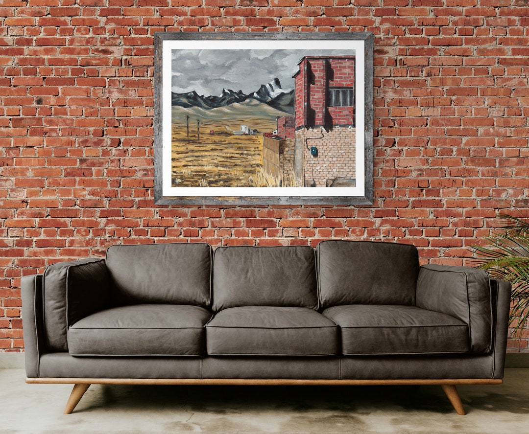 Andes Mountains Painting, South American Bucolic Landscape Print ...