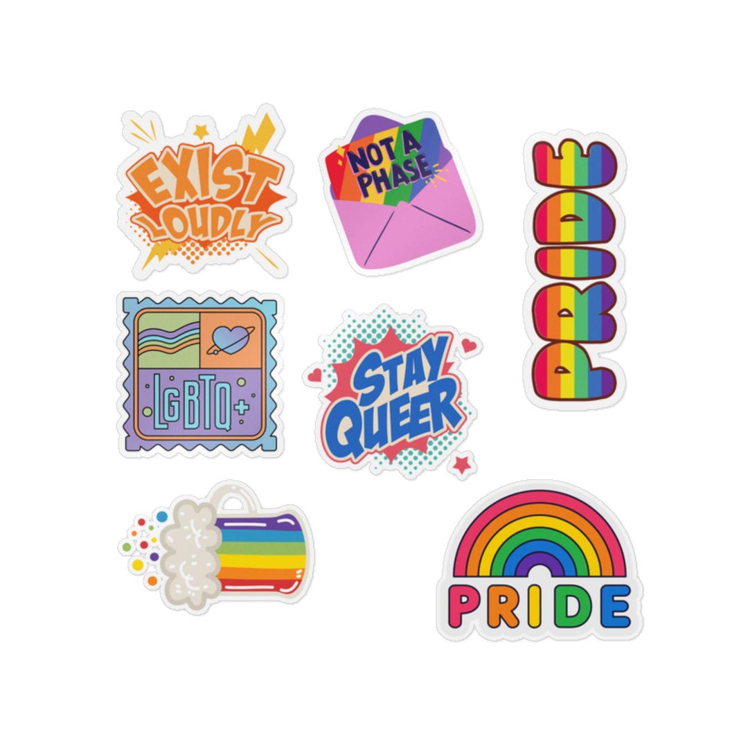 Rainbow Pride Die-cut Stickers, LGBTQ+ Affirmations - Etsy