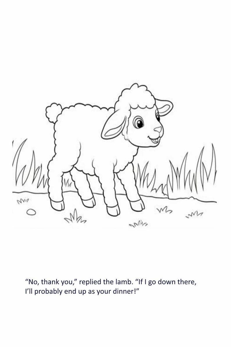 Aesop’s Fables Coloring Book – the Lost Lamb and the Crocodile | Moral ...