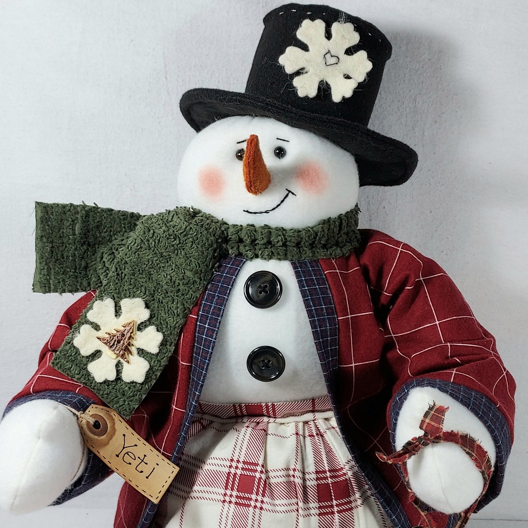 Snowman Doll ~ Yeti ~ 35 Inches Sitting Long Leg Art Christmas Doll ...