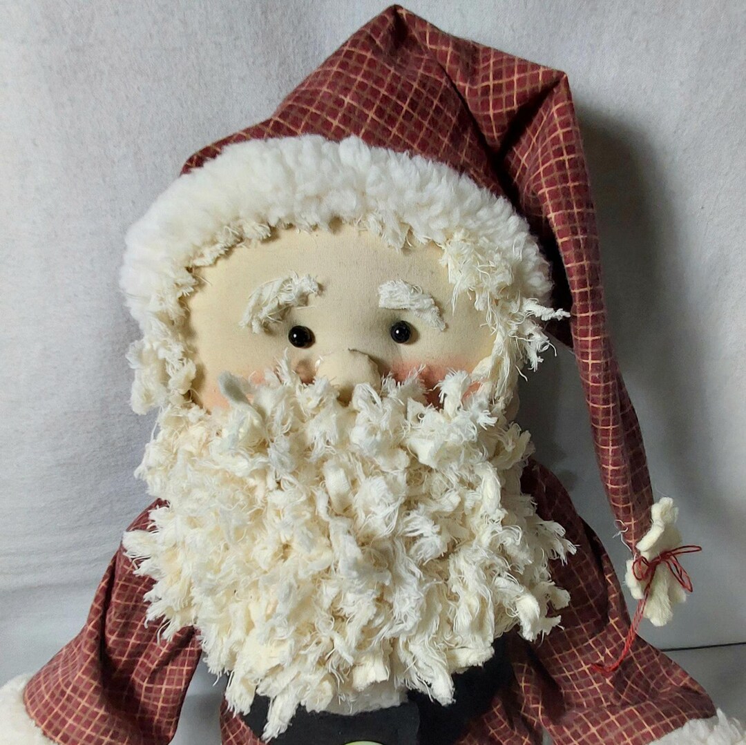 Handmade Santa Doll ~ 36 Inches Sitting Long Leg Art Christmas Doll ...