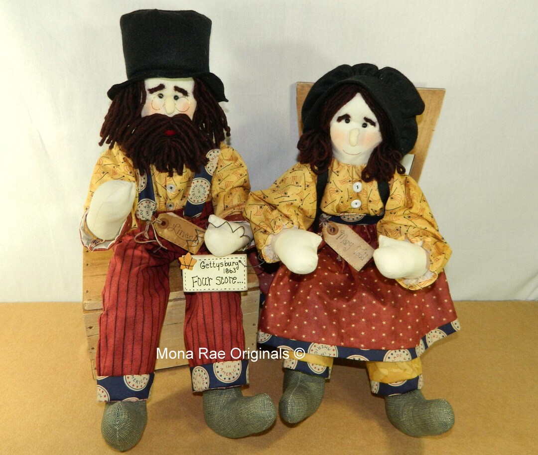 Lincoln and Mary Todd ~ Art Dolls ~ Poseable 23 Inches Tall ...