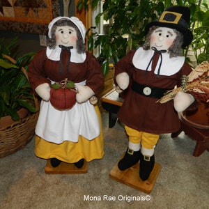 Standing Pilgrim Dolls ~ Elizabeth 27 Inches Tall/solomon 28 Inches ...