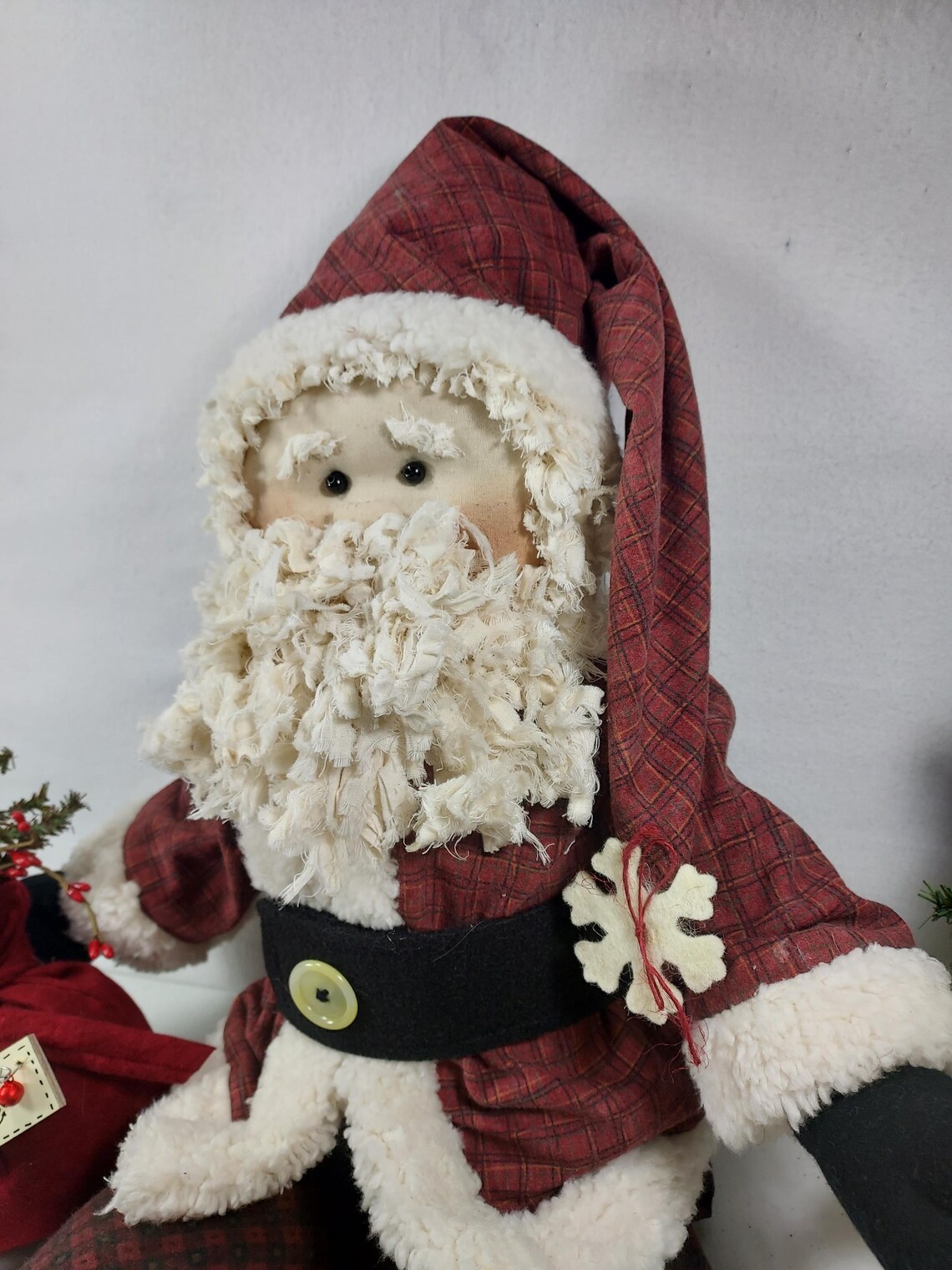 Handmade Sitting Santa Doll, 36" Long Leg Christmas Decor - Etsy