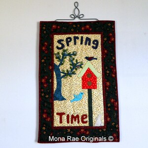 Art Quilt ~ Spring Time Wall Hanging ~ Hand Appliqued and Hand Quilted ...