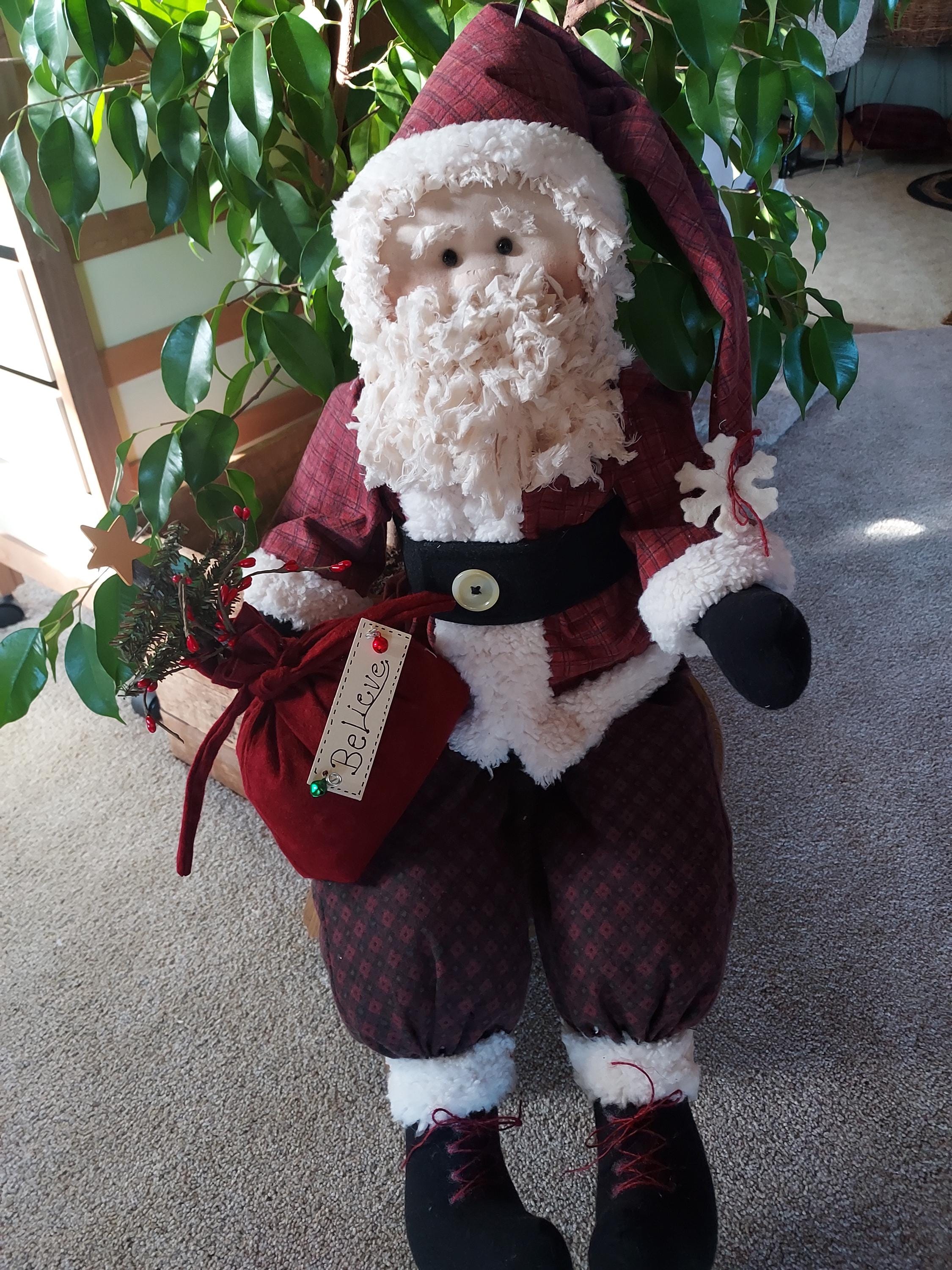 Handmade Sitting Santa Doll, 36" Long Leg Christmas Decor - Etsy