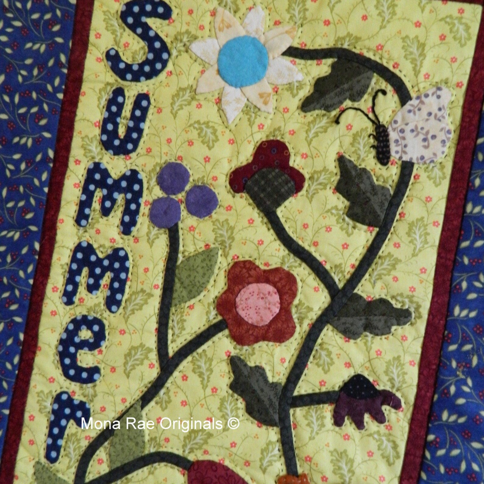 Art Quilt Summer Wall Hanging Hand Quilted Appliqued | Etsy