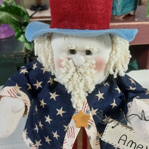 Uncle Sam Doll ~ 9 Inch Doll With Sign ~ Independence/memorial Day ...