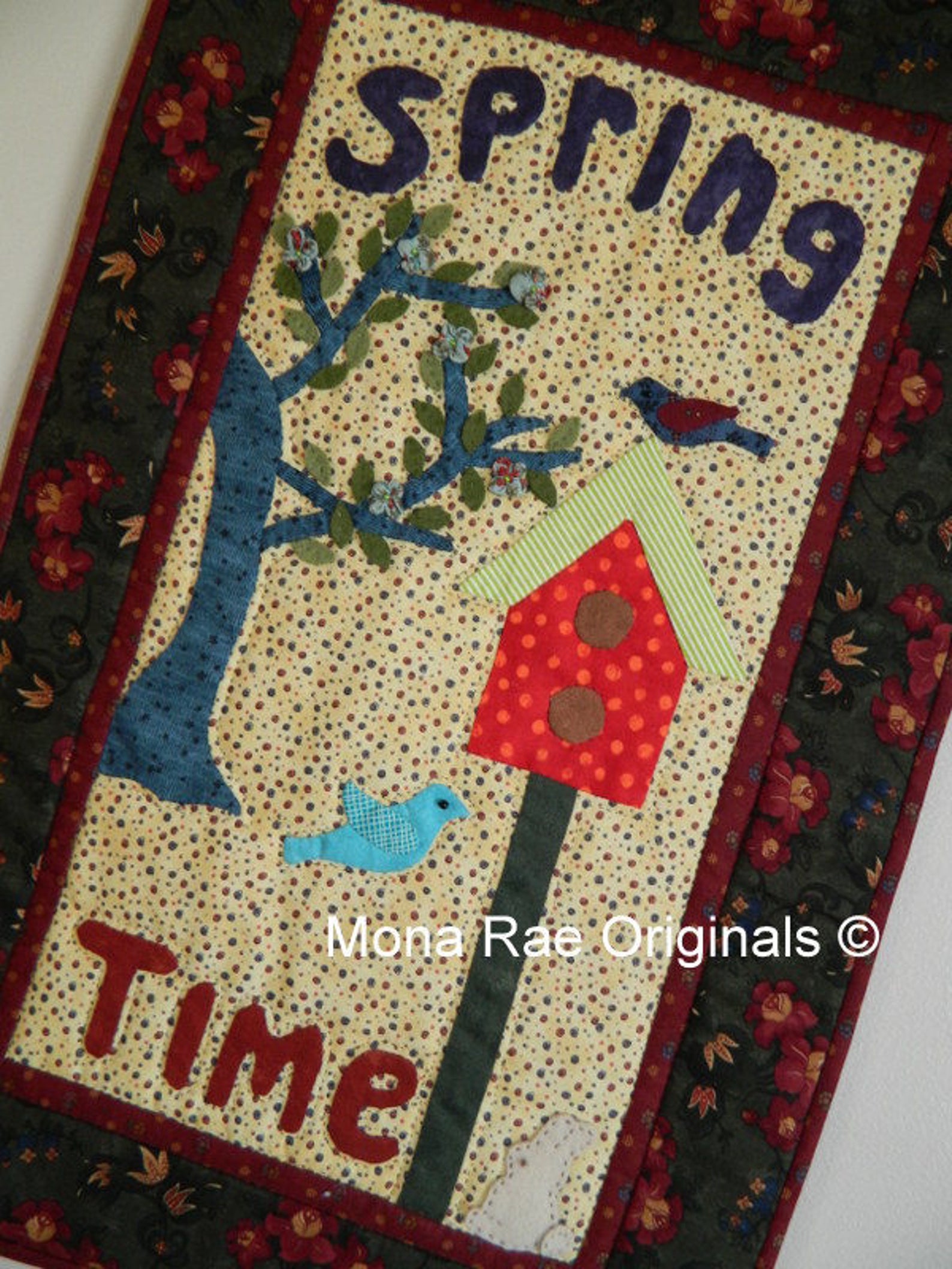 Art Quilt Spring Time Wall Hanging Hand Appliqued and Hand | Etsy