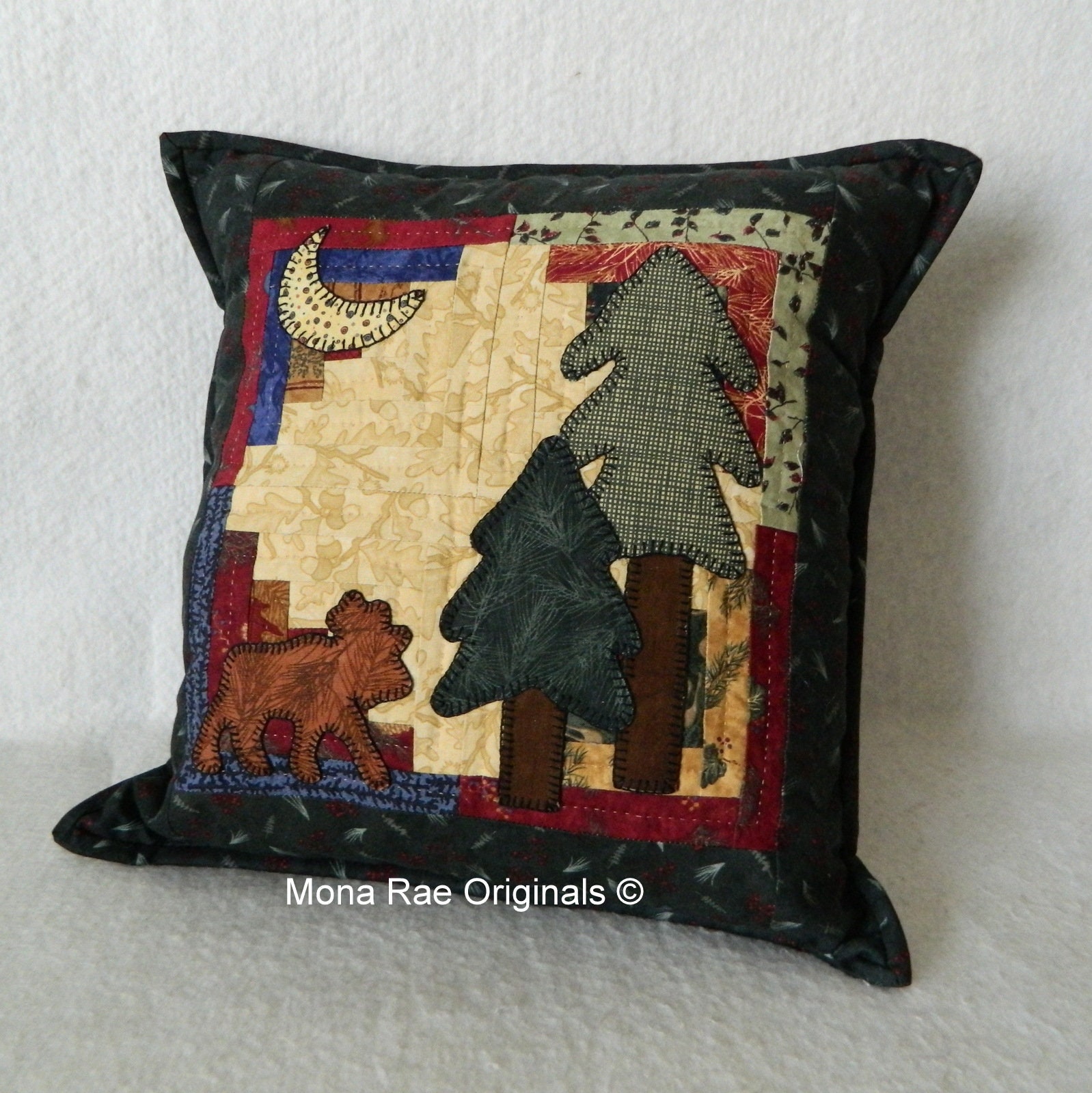 Moose Pillow 18 Inch Hand Applique & Hand Quilted OOAK Pillow | Etsy