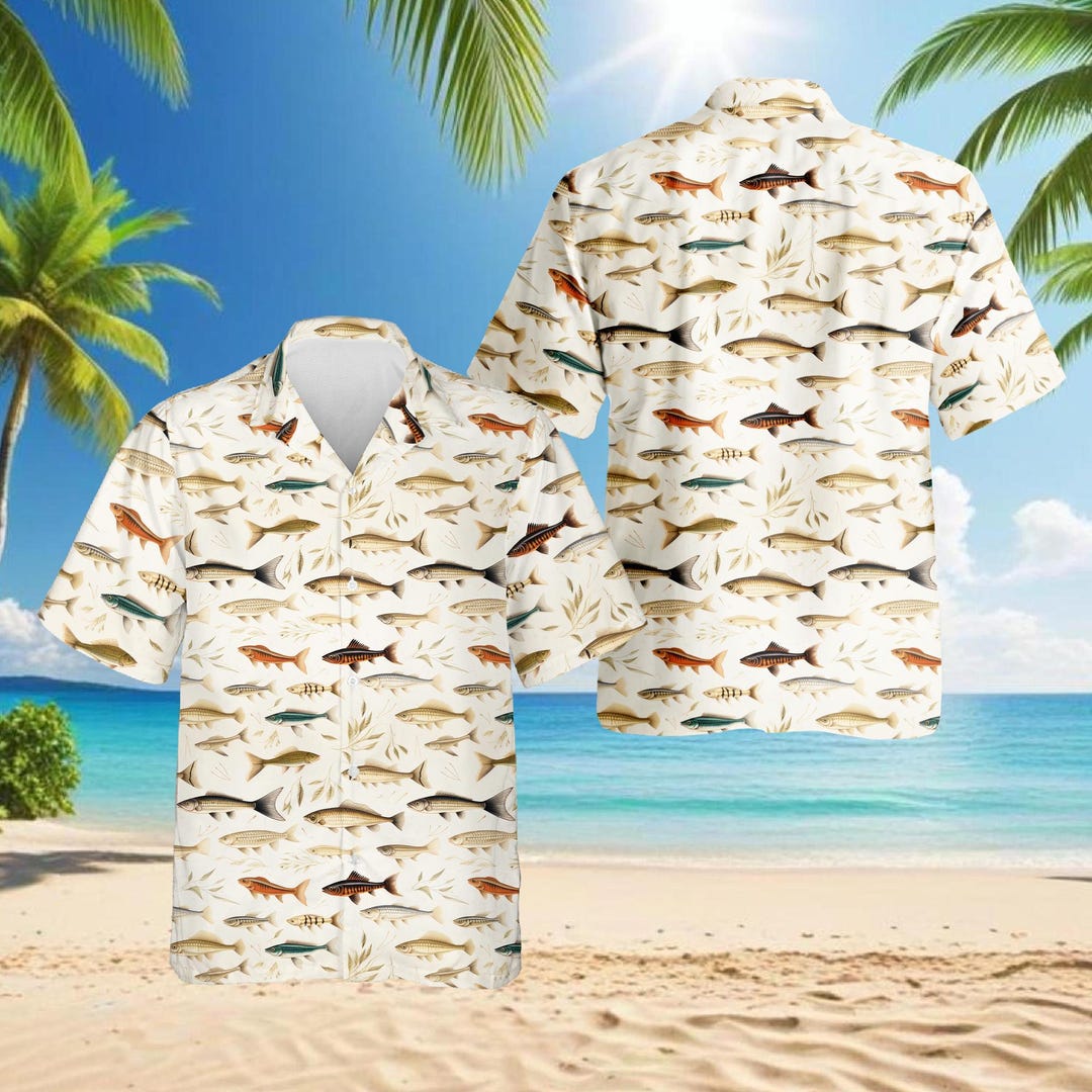 Fish Pattern Hawaiian Shirt, Tropical Fish Aloha Shirt for Men Women ...