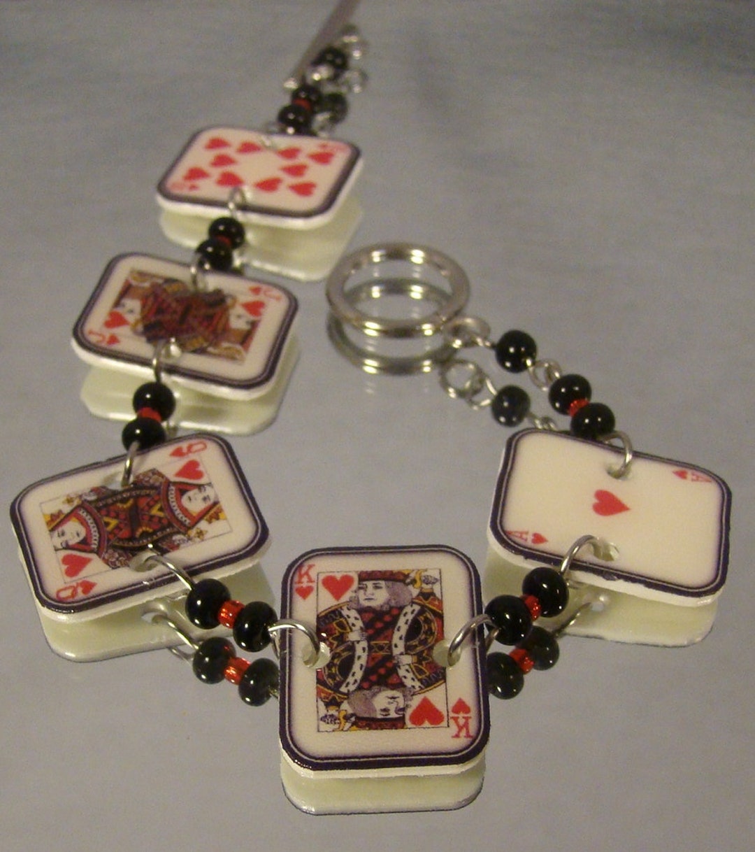 Royal Flush Card Suit Bracelet - Playing Cards Jewelry - Queen of ...