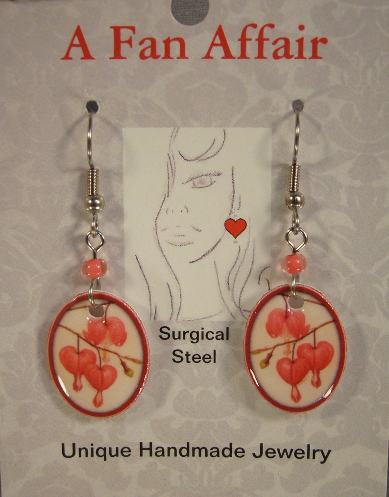 Bleeding Heart Dangle Earrings - Flower Jewelry - I Love Spring Flowers ...