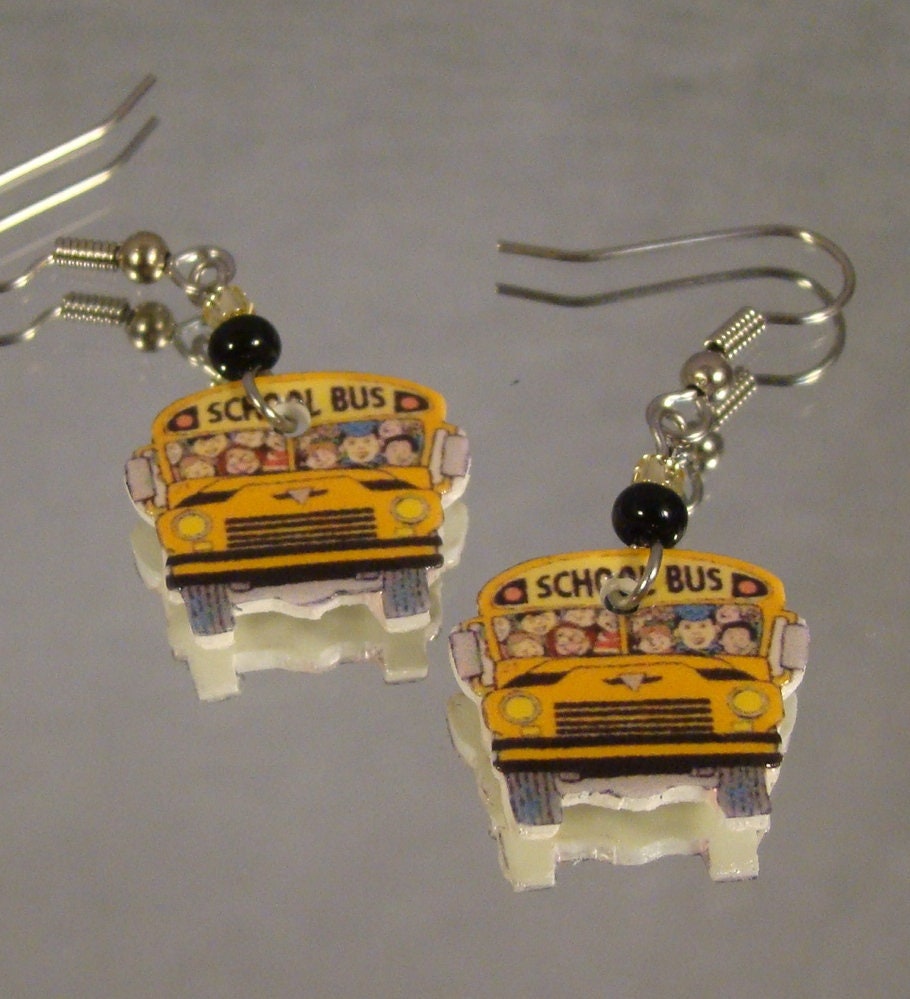 School Bus Dangle Earrings Bus Driver Gift Jewelry Magic - Etsy