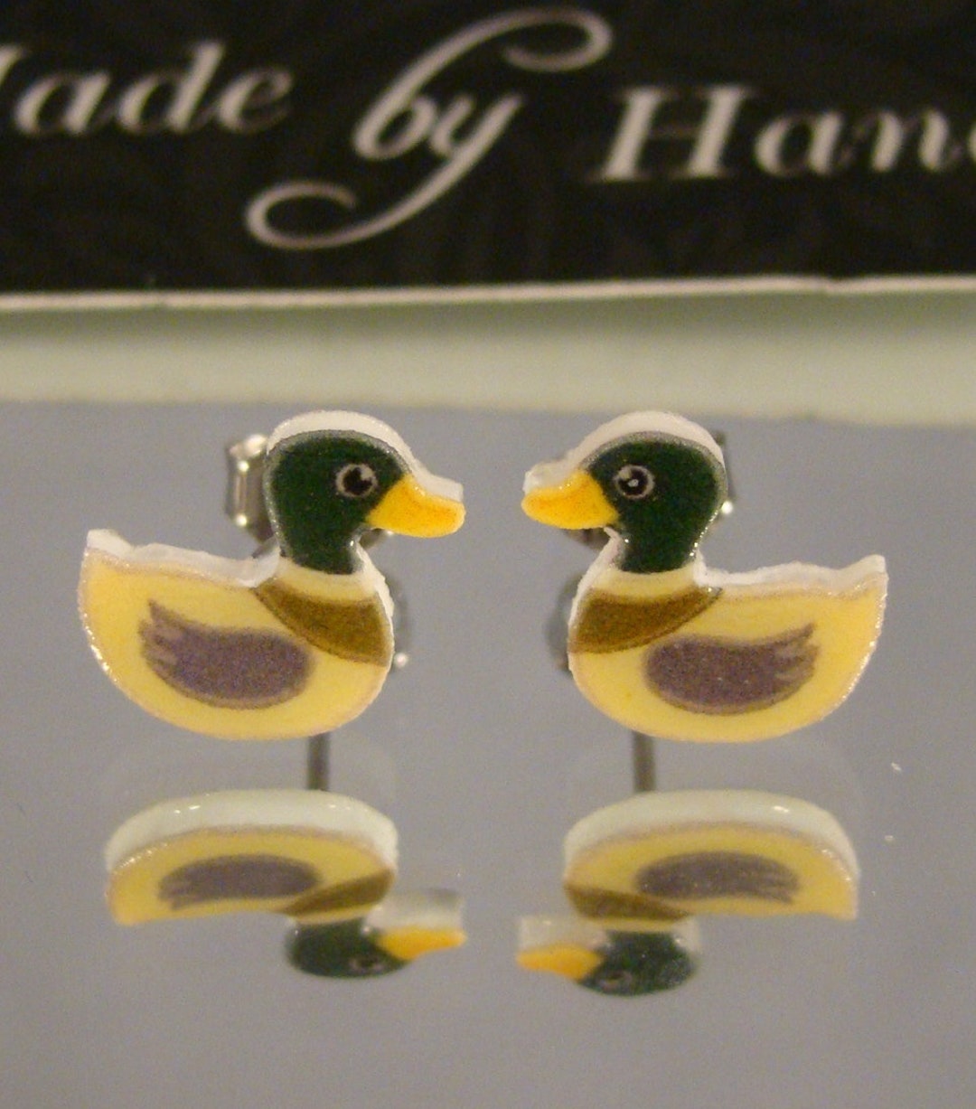 Mallard Duck Stud Earrings - Cartoon Ducks Earrings - Wildlife Jewelry ...