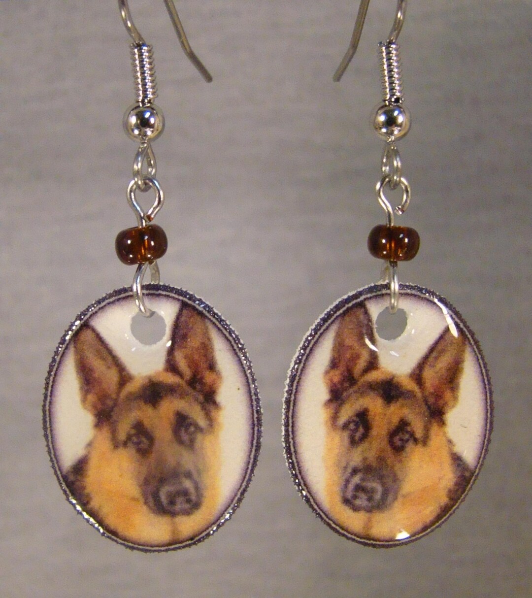 German Shepherd Face Dangle Earrings: Dog Breed Jewelry - Etsy