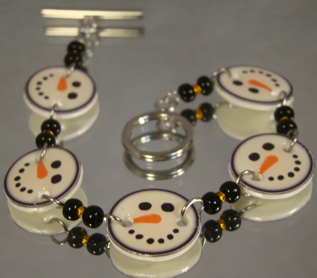 Snowman Face Bracelet Christmas Gift Shop Jewelry Winter Holiday ...