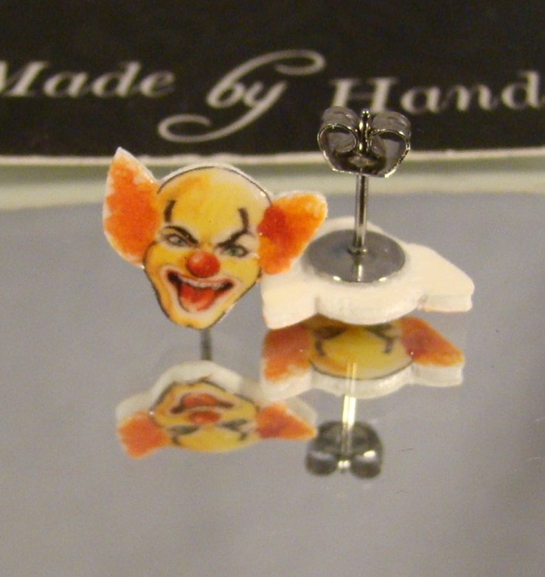 Clown Face Stud earrings Halloween Jewelry Clown costume | Etsy