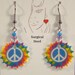 Pastel Peace Sign Dangle Earrings Handmade Sunburst Flower Power ...